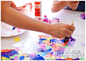 Stained-Glass (looking) Tissue Paper Easter Cross - Kids Craft